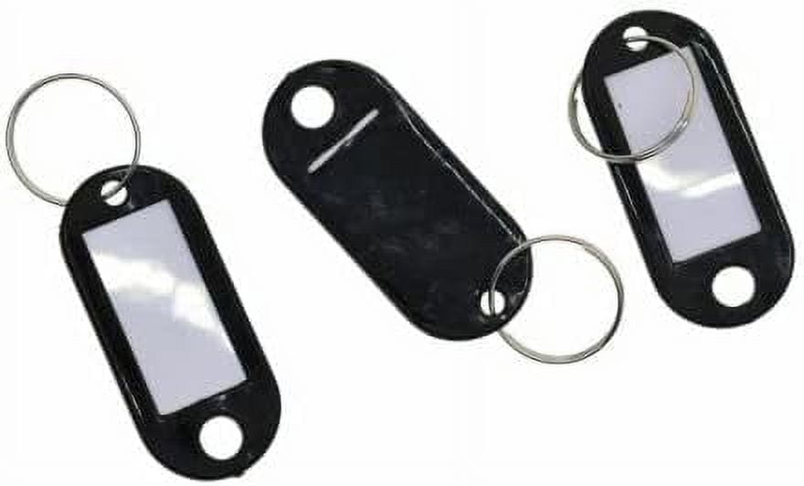 Pack of 15 Black Key Tags Plastic ID Tags Name Label Key Fob Tag (Black ...