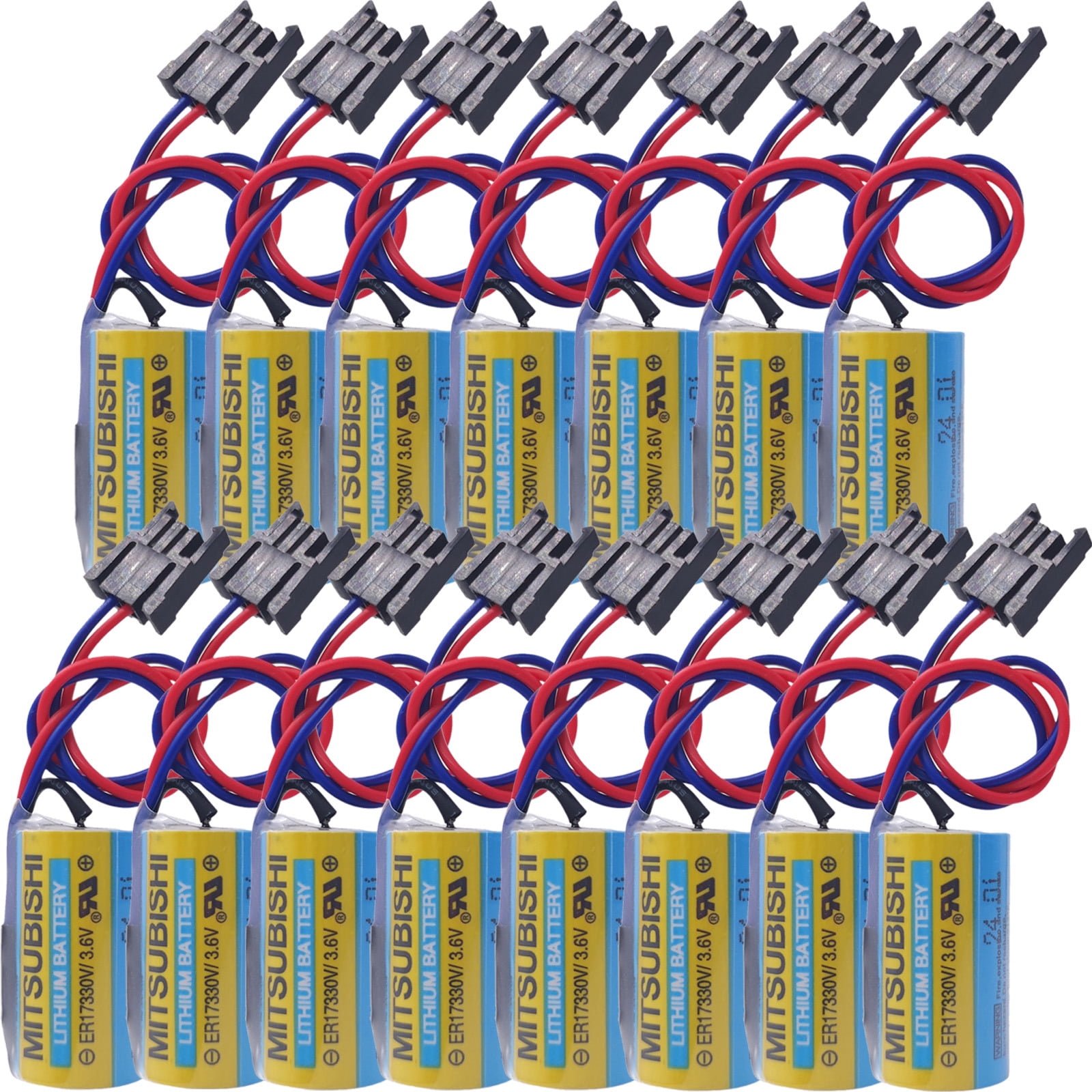 (Pack of 15) ER17330V/3.6V A6BAT MR-BAT ER17330 PLC Battery with Plug ...