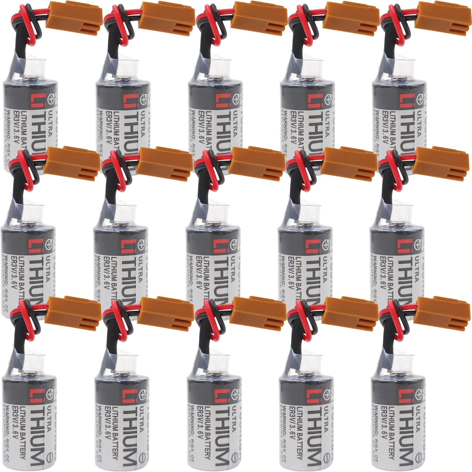 (Pack of 15) ER3V 3.6V 1000mAh PLC Battery Replacement for JZSP-BA01 ...