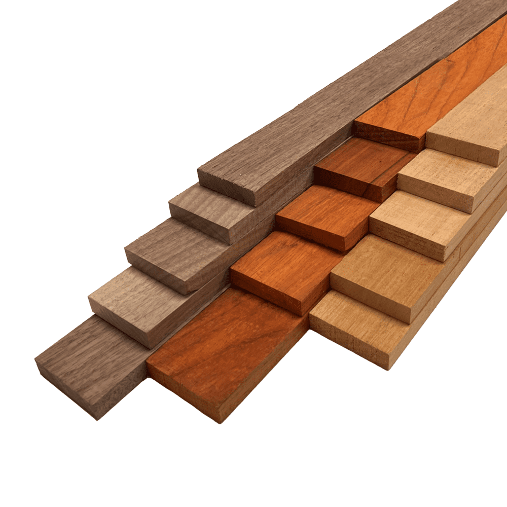 Pack of 15, Mixed Wood Cut Offs (Walnut,Padauk,Mahogany) - 1/8" x 2" x ...