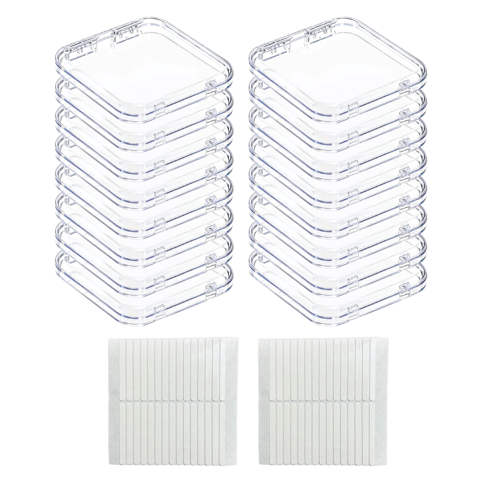 Pack of 16 Multi-Layer Acrylic Nails Box Secure Closures for Salon ...
