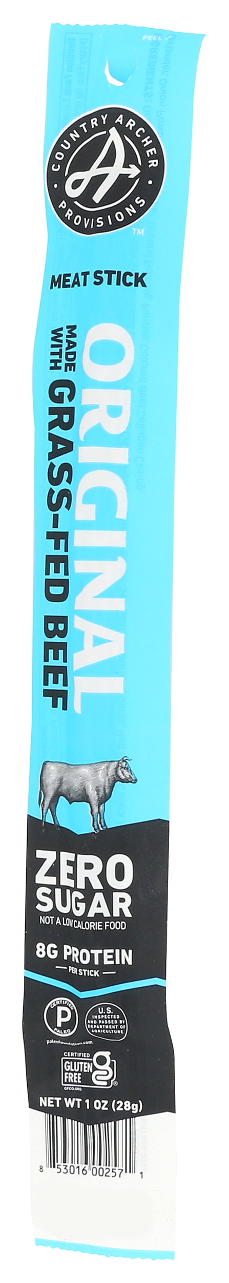 Pack of 18, Country Archer Original Grass-Fed Beef Meat Stick, 1 oz ...