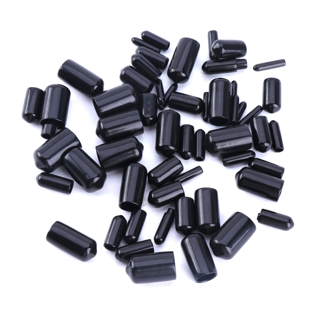Pack of 180 Rubber End Caps Flexible Cover Flexible Black Bolt Caps set ...