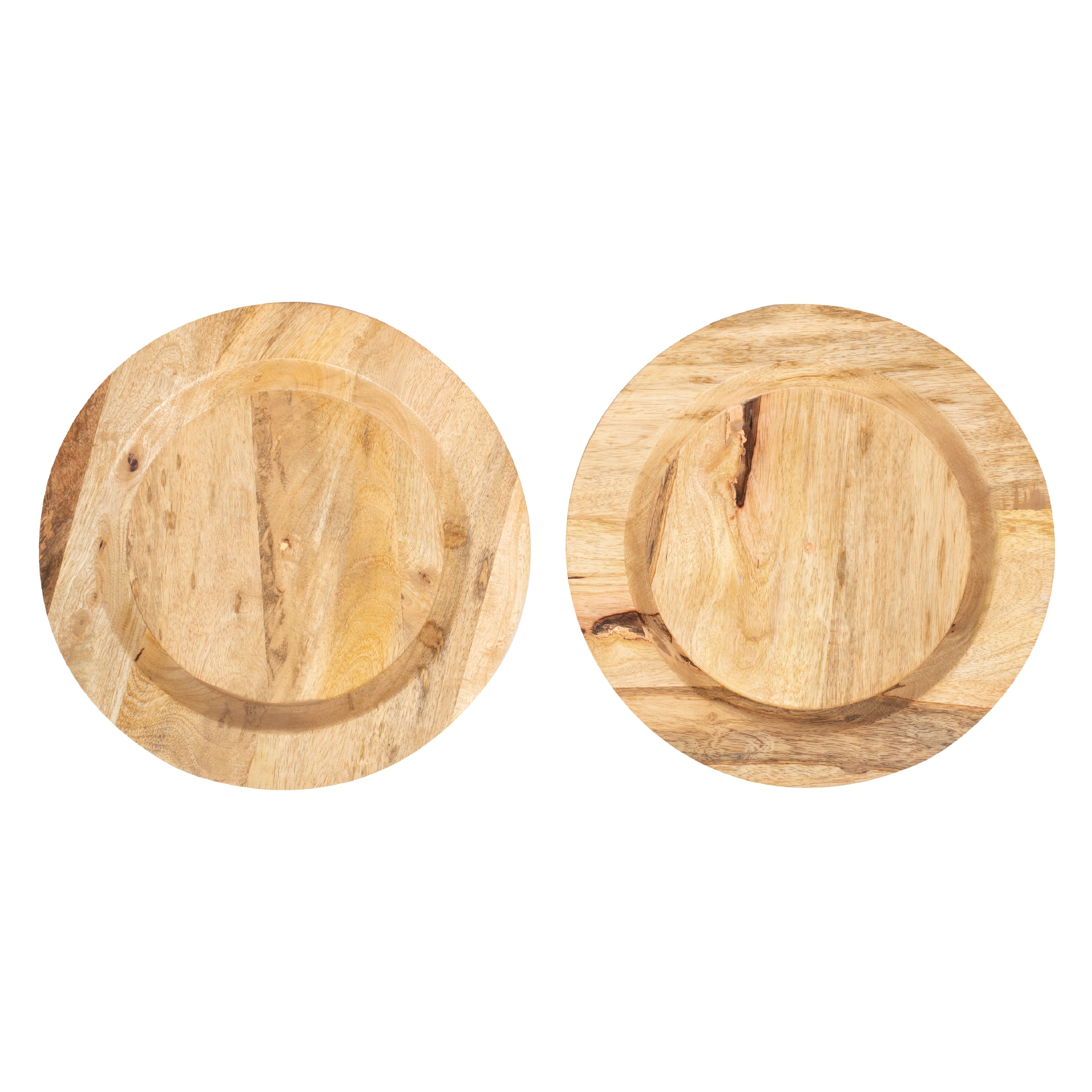 Pack of 2 - 13 Wooden Buffet Charger Plates - Aesthetic Service Plates ...