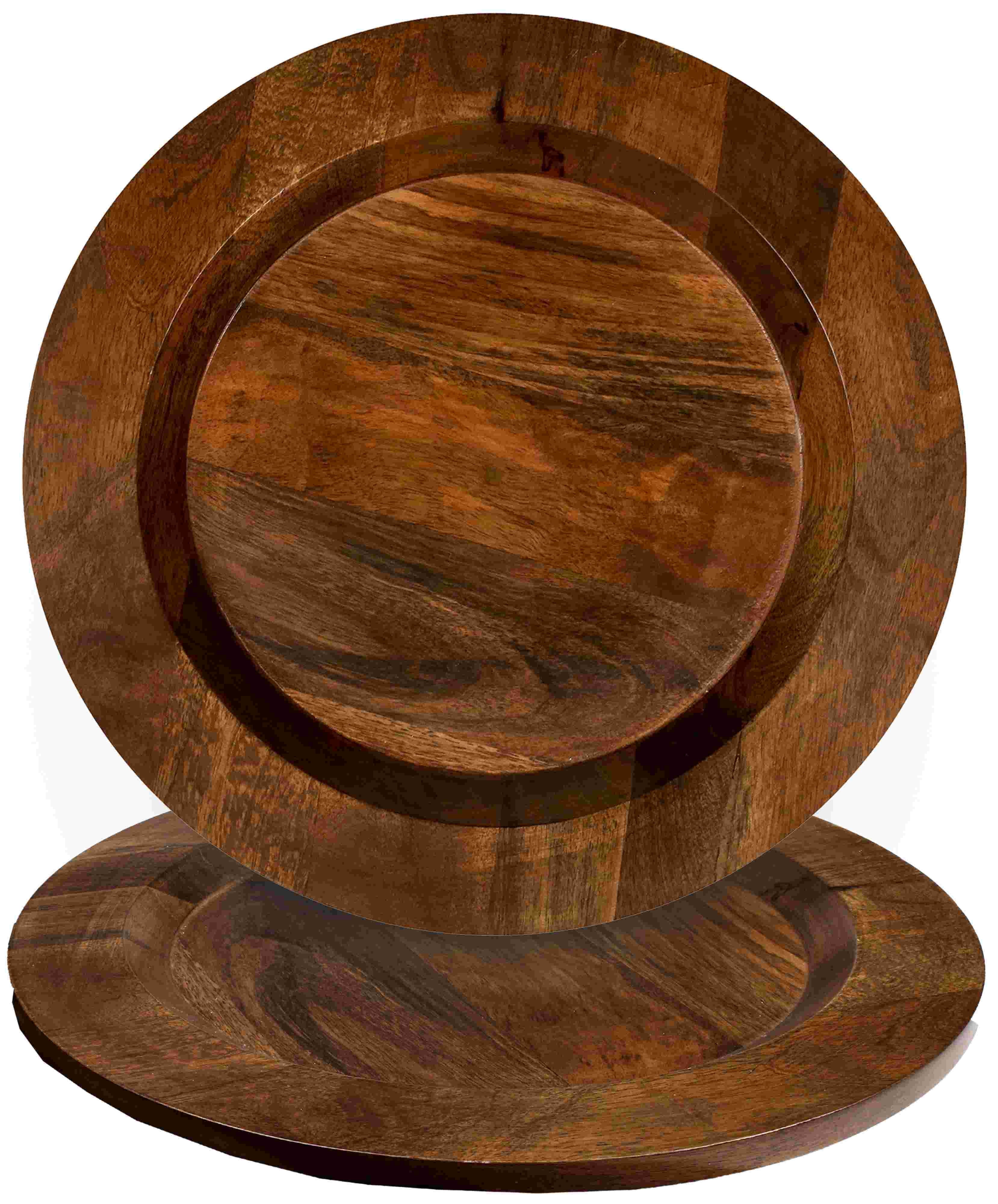 Pack of 2 - 13" Wooden Buffet Charger Plates - Aesthetic Service Plates ...