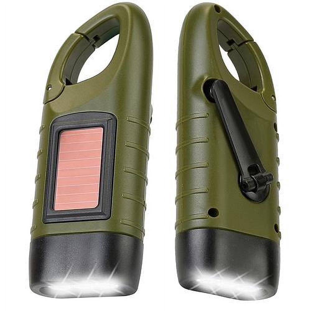 [Pack of 2] 2 Packs Hand Crank Solar Powered Flashlight 3 LED Emergency ...