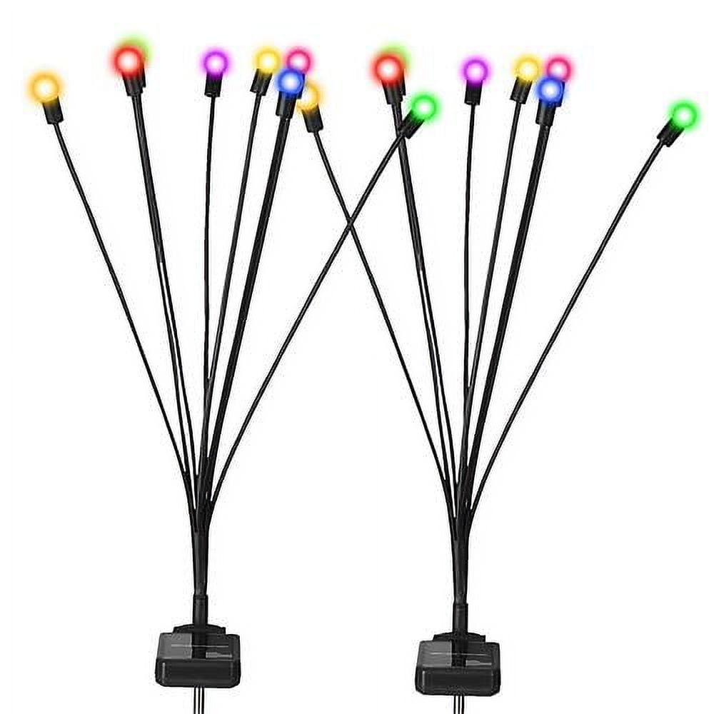[Pack of 2] 2Pcs Solar Firefly Lights Swaying Decorative Pathway Lamp IP65 Waterproof Landscape ...