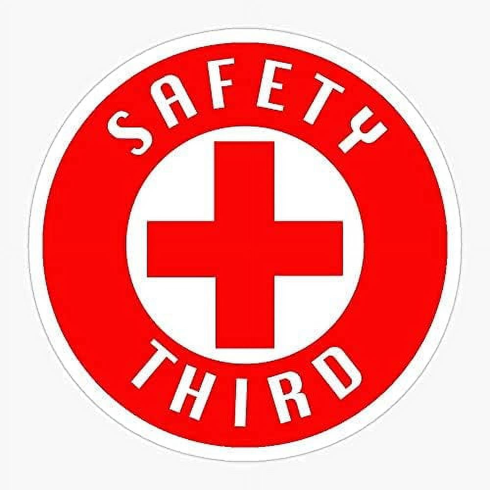 Pack of 2 3" Stickers - Hard Funny Box Hat Tool Worker Aid Hardhat Safety Third Life Work 1St ...