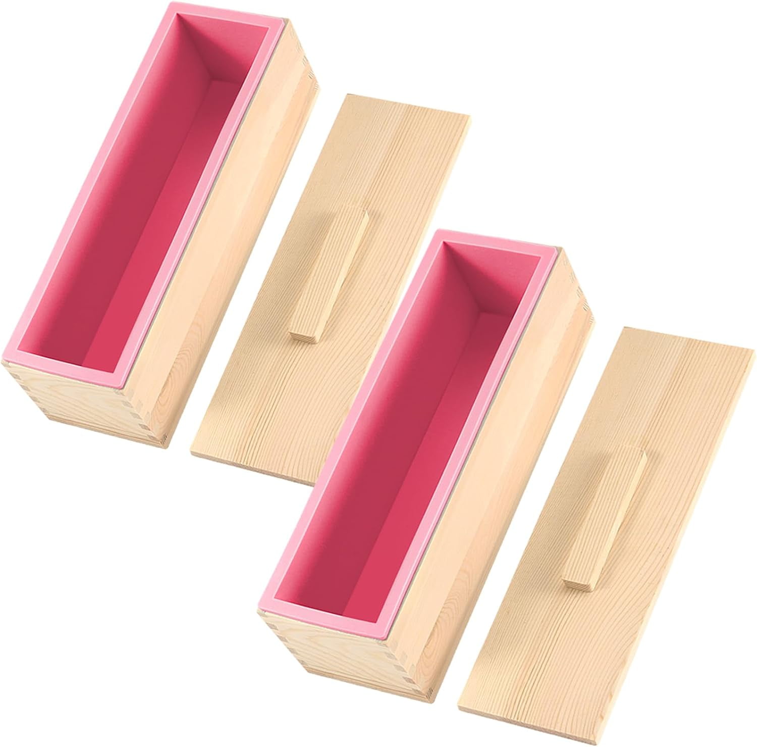 Pack of 2 42 oz Pink Soap Molds, Flexible Rectangular Silicone Soap ...