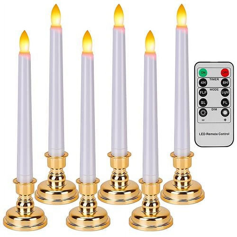 [Pack of 2] 6 Packs Flameless Taper Candles 9.8in Electric LED Candles ...