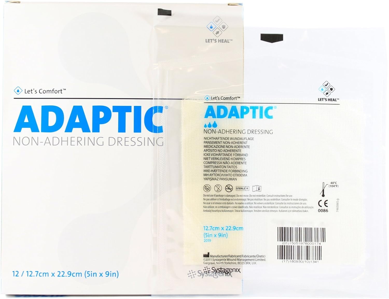 Pack of 2 ADAPTIC Non-adhering Dressing 5" x 9" - Walmart.com