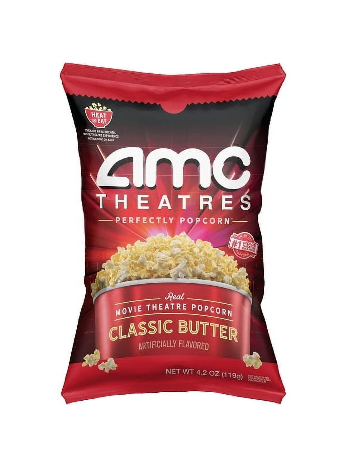 Pack of 2 AMC Theatres Ready to Eat Popcorn, Classic Butter - Walmart.com