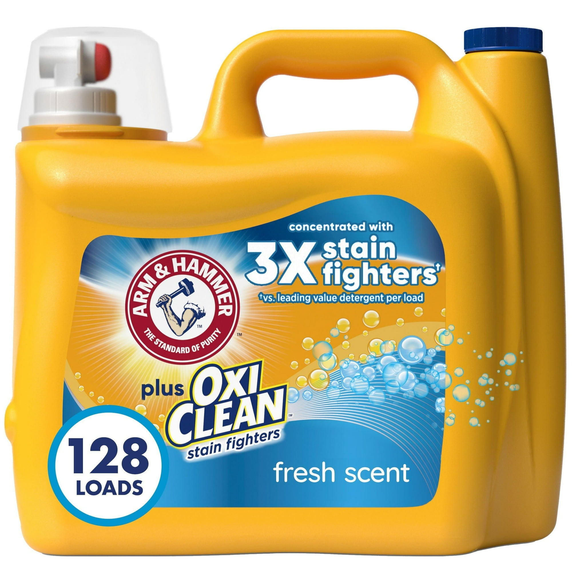 Pack of 2 ARM & HAMMER Plus OxiClean Stain Fighters Liquid Laundry Detergent, Fresh Scent, 166.5 ...