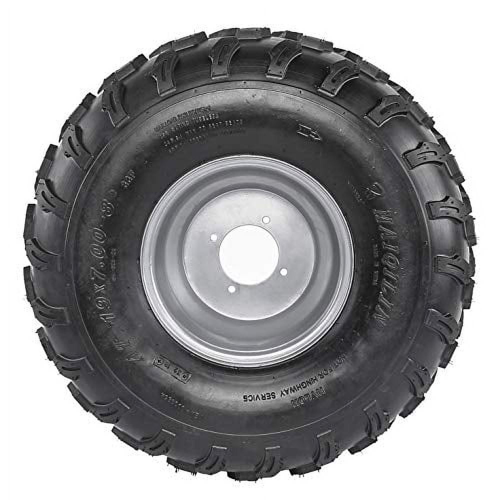 Pack of 2 ATV Tires and Rims 19x7-8 Tubeless 4PR Ply Wheels for Go Kart ...