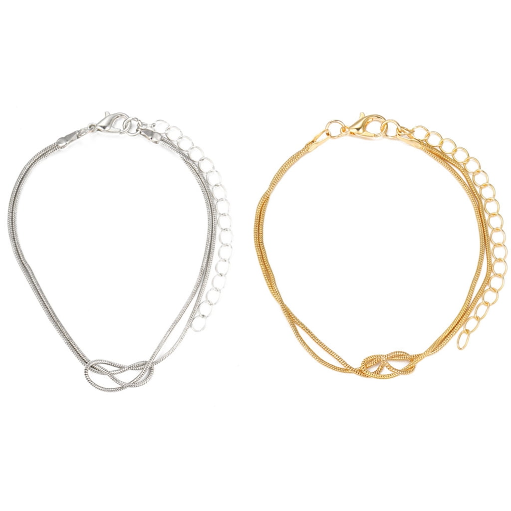 Pack of 2 Adjustable Chain Bracelet Alloy Texture Perfect Gift for ...