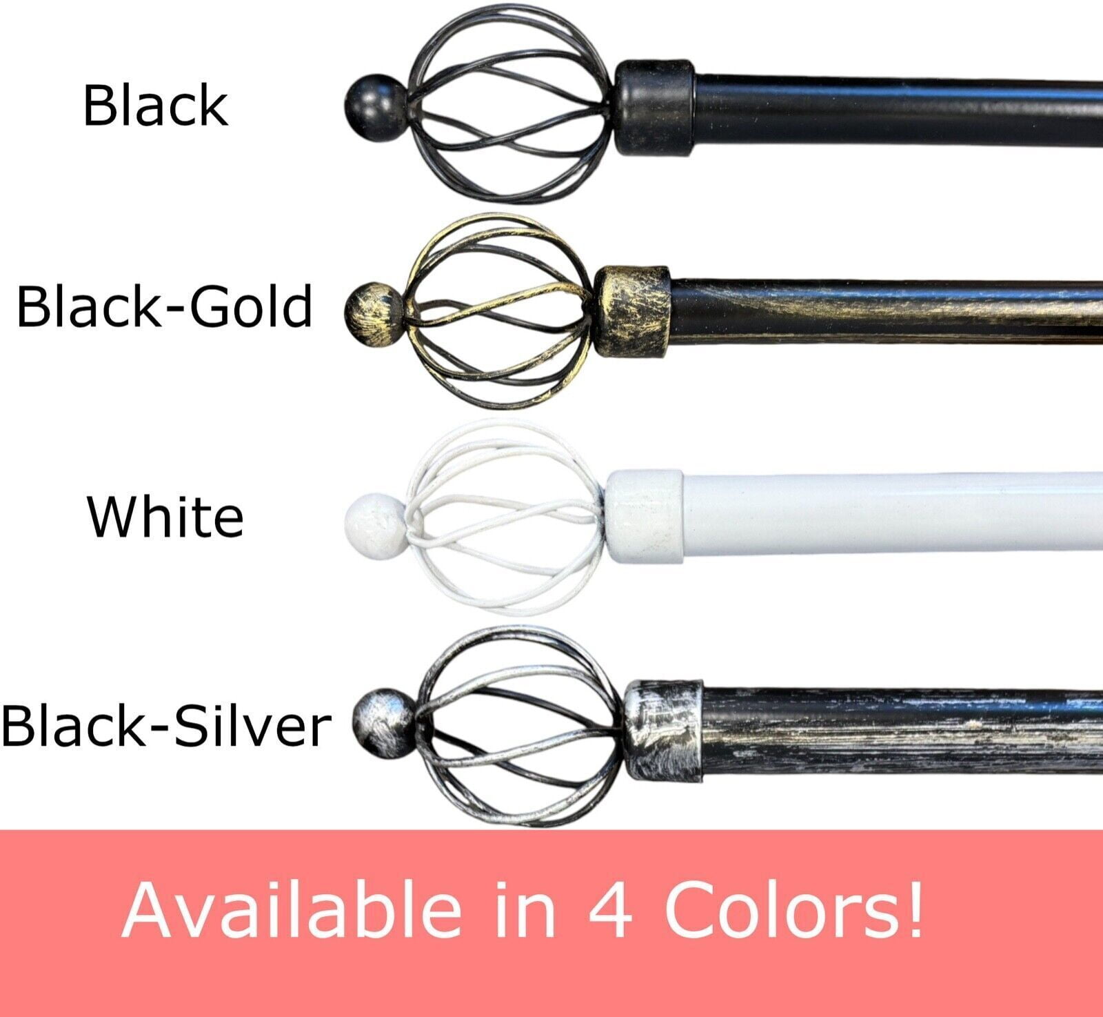 Pack of 2 Adjustable Window Curtain Rods - Sizes For all windows! Mixer ...