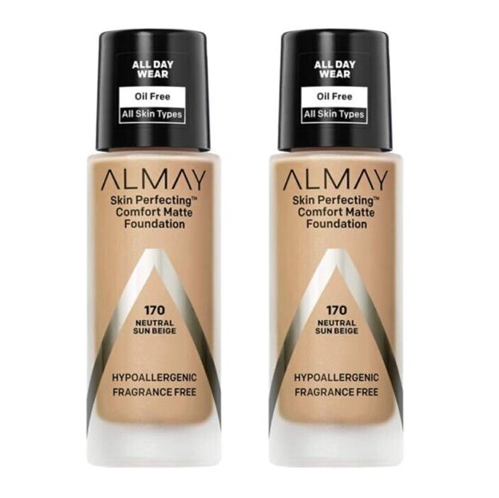 Pack of 2 Almay Skin Perfecting Comfort Matte Foundation, Neutral Sun ...