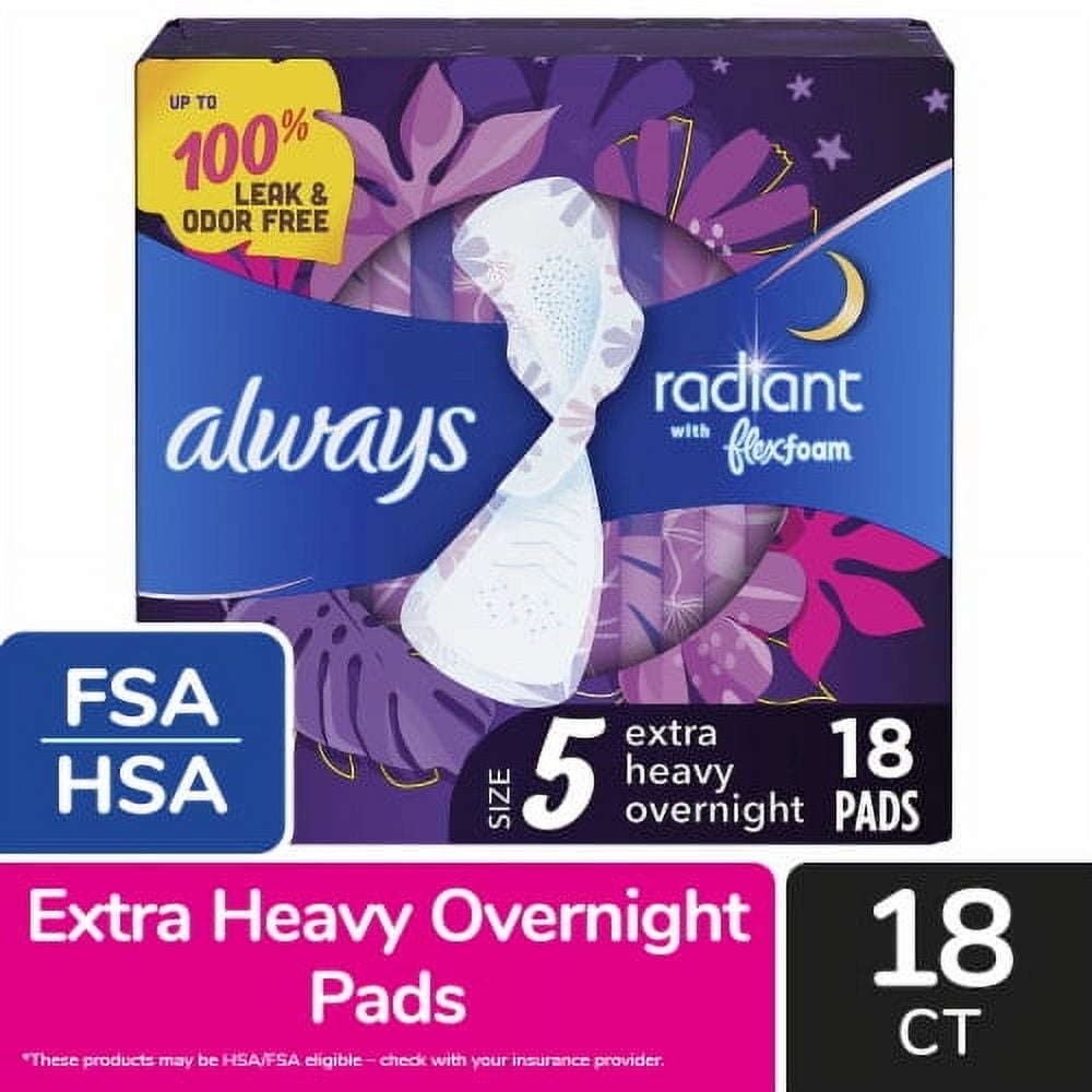 Pack of 2 - Always Radiant FlexFoam Pads with Wings Extra Heavy ...
