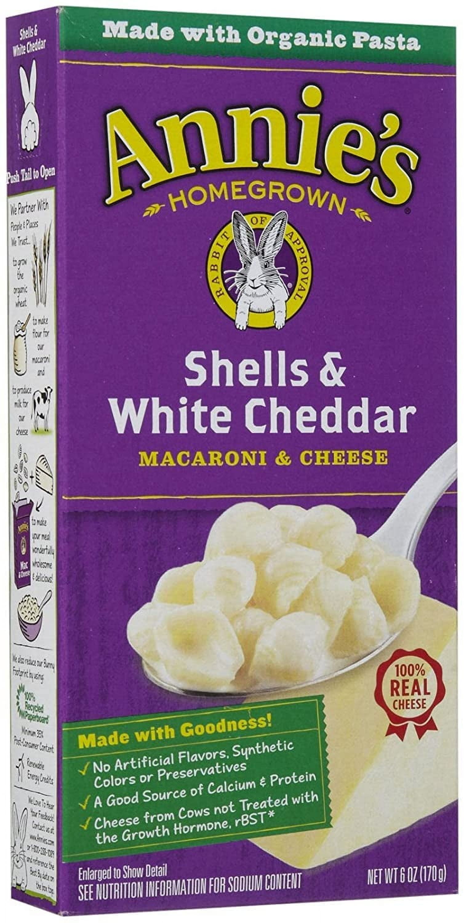 Pack of 2 Annie's Homegrown Macaroni & Cheese - Shells & White Cheddar ...