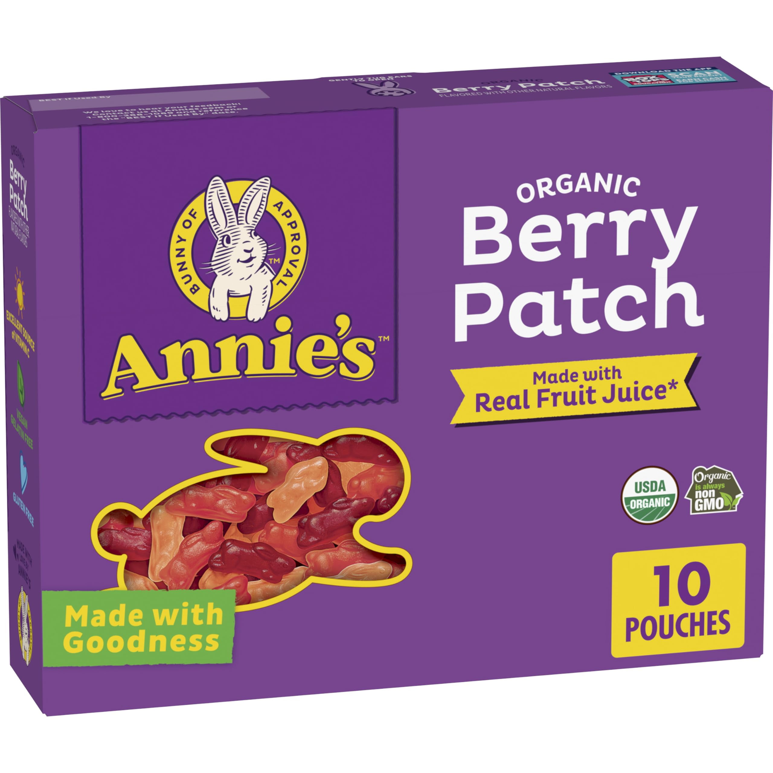 Pack of 2 - Annies Organic Berry Patch Bunny Fruit Flavored Snacks ...
