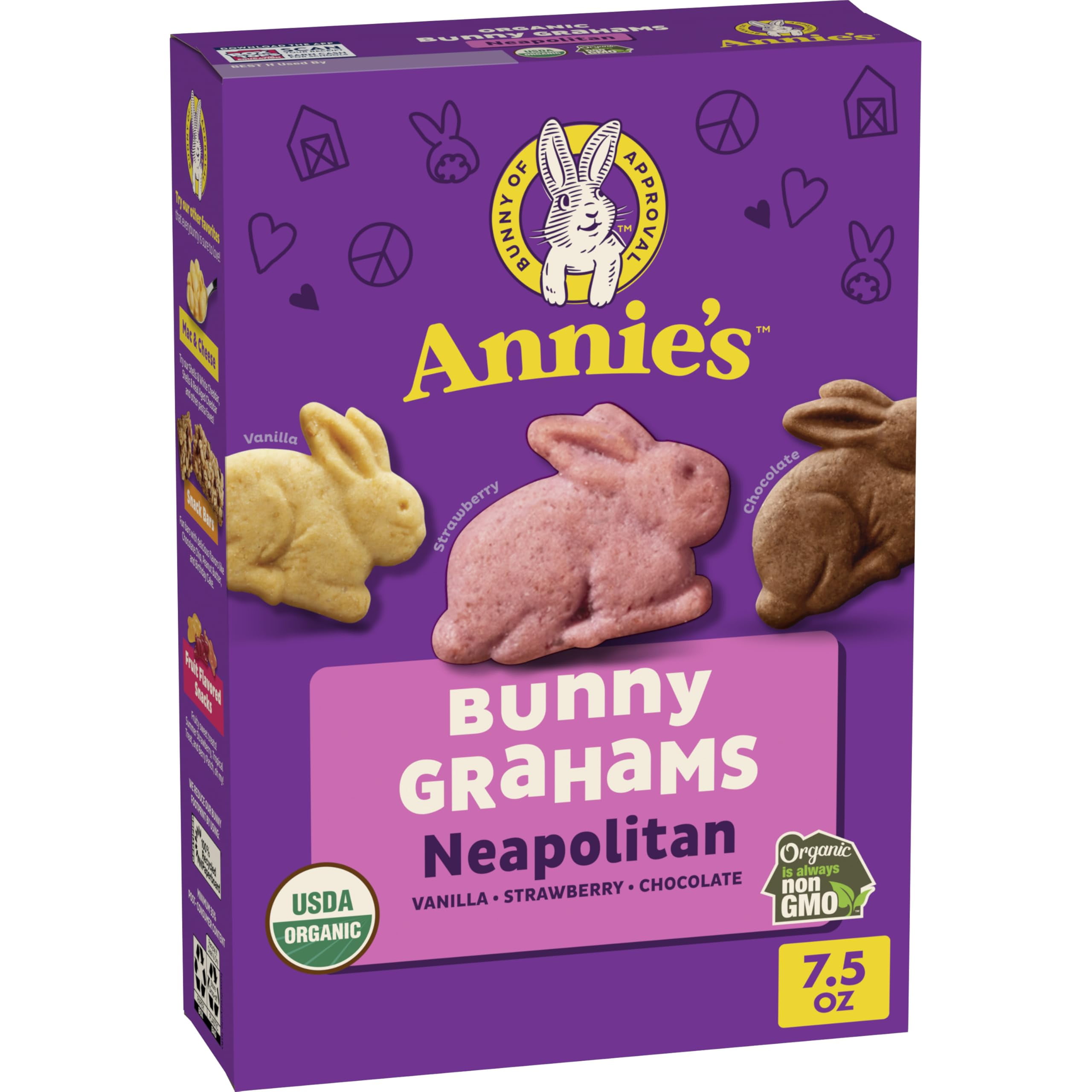 Pack of 2 - Annies Organic Bunny Grahams Snacks, Neapolitan, 7.5 Oz ...