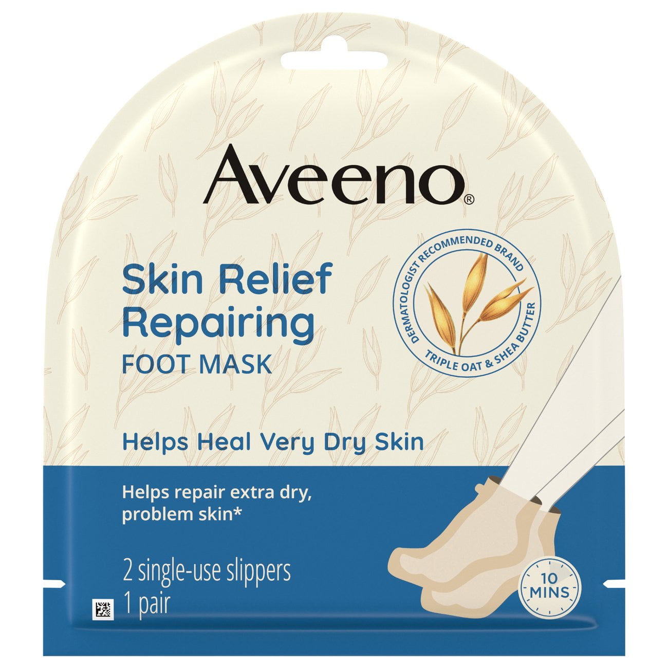 Pack of 2 Aveeno Skin Relief Repairing Foot Mask 2 Single-Use Slippers ...