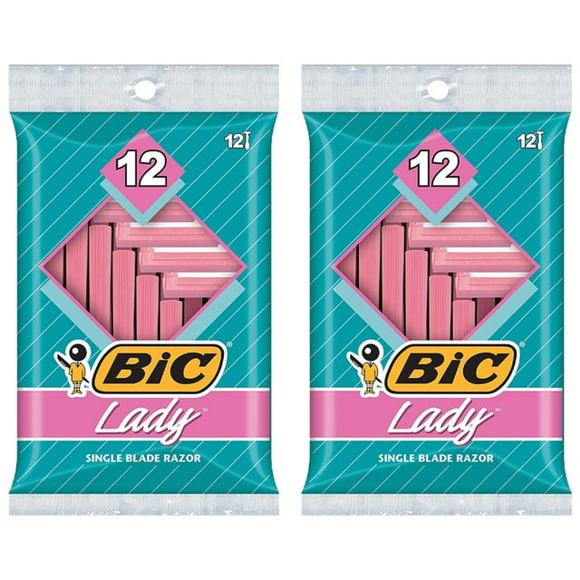 Pack of (2) BIC Lady Shaver Womens Disposable Razor, 12 Count - Walmart.com