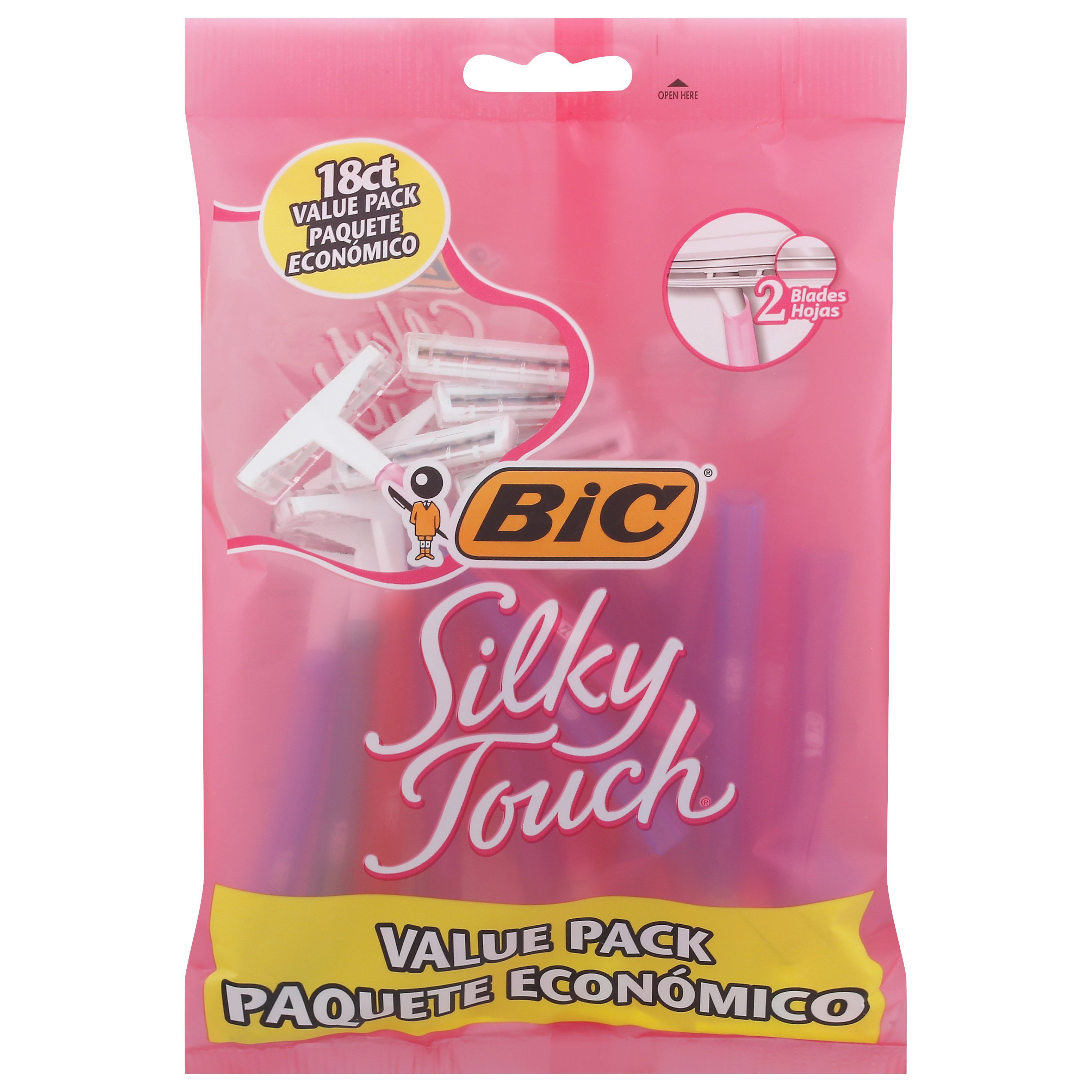 Pack of 2 BIC Silky Touch Disposable Razors, 18 ct (Package May Vary ...
