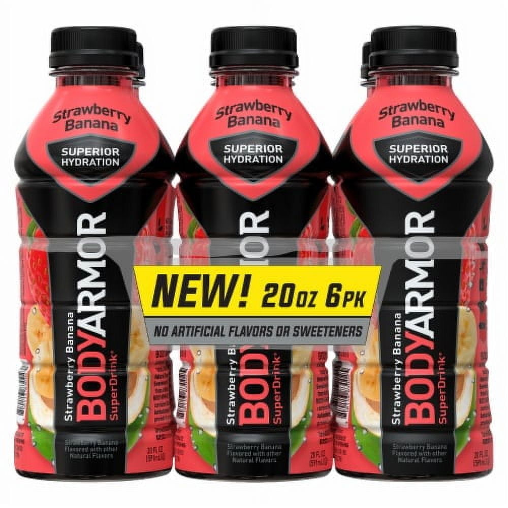 Pack of 2 - BODYARMOR Sports Drink Strawberry Banana, 20 fl oz, 6 Pack 20 fl oz - Walmart.com