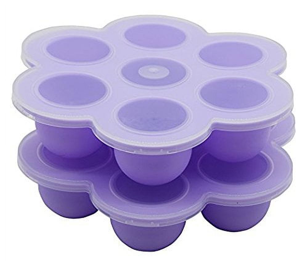 Pack of 2 - Baby Food Freezer Trays with Lids - Non Stick Silicone ...