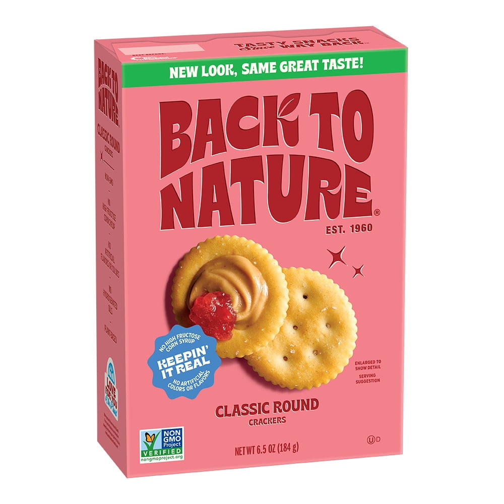 Back to Nature Classic Round Crackers, 6.5 oz Pack of 2, Flaky and ...