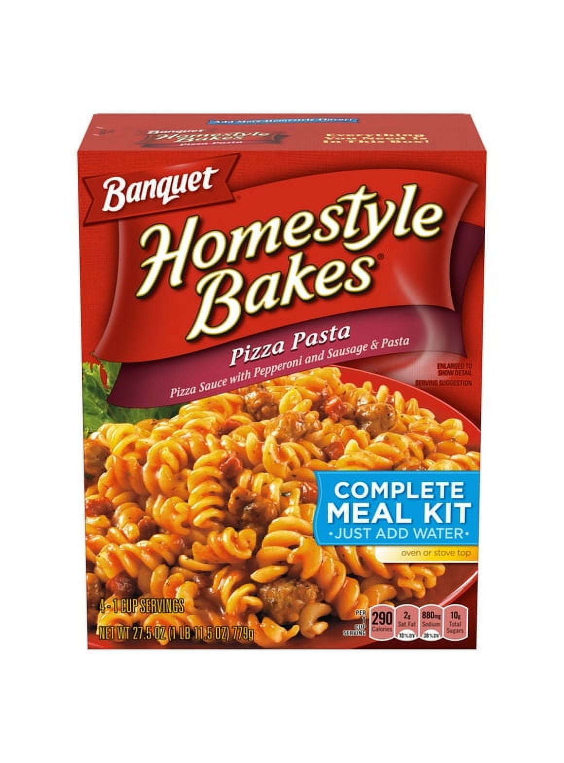 Banquet Homestyle Bakes Pizza Pasta Meal Kit, 27.5 oz, Complete Dinner ...