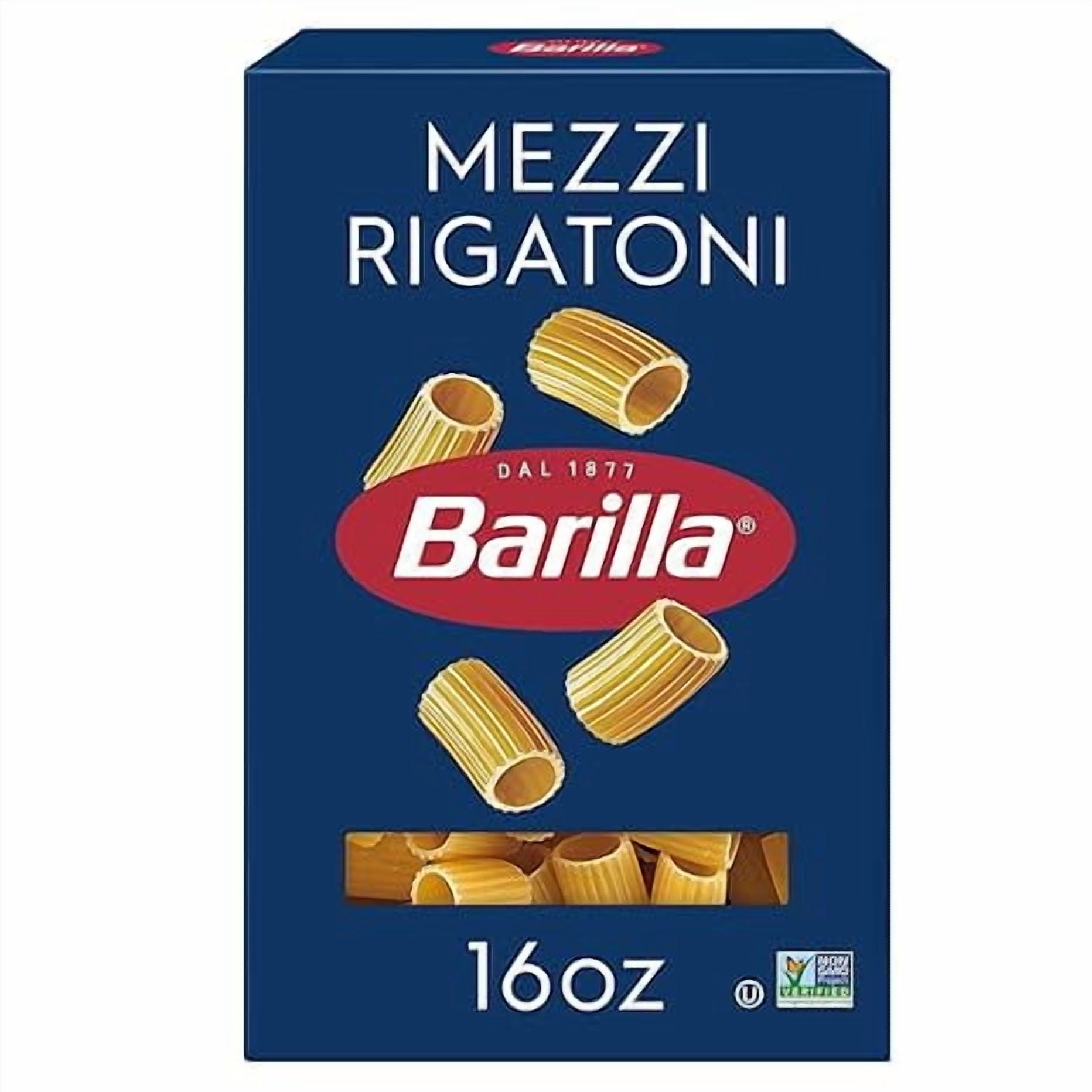 Pack of 2 Barilla Mezzi Rigatoni Pasta, 16 oz. Box - Non-GMO Pasta Made ...