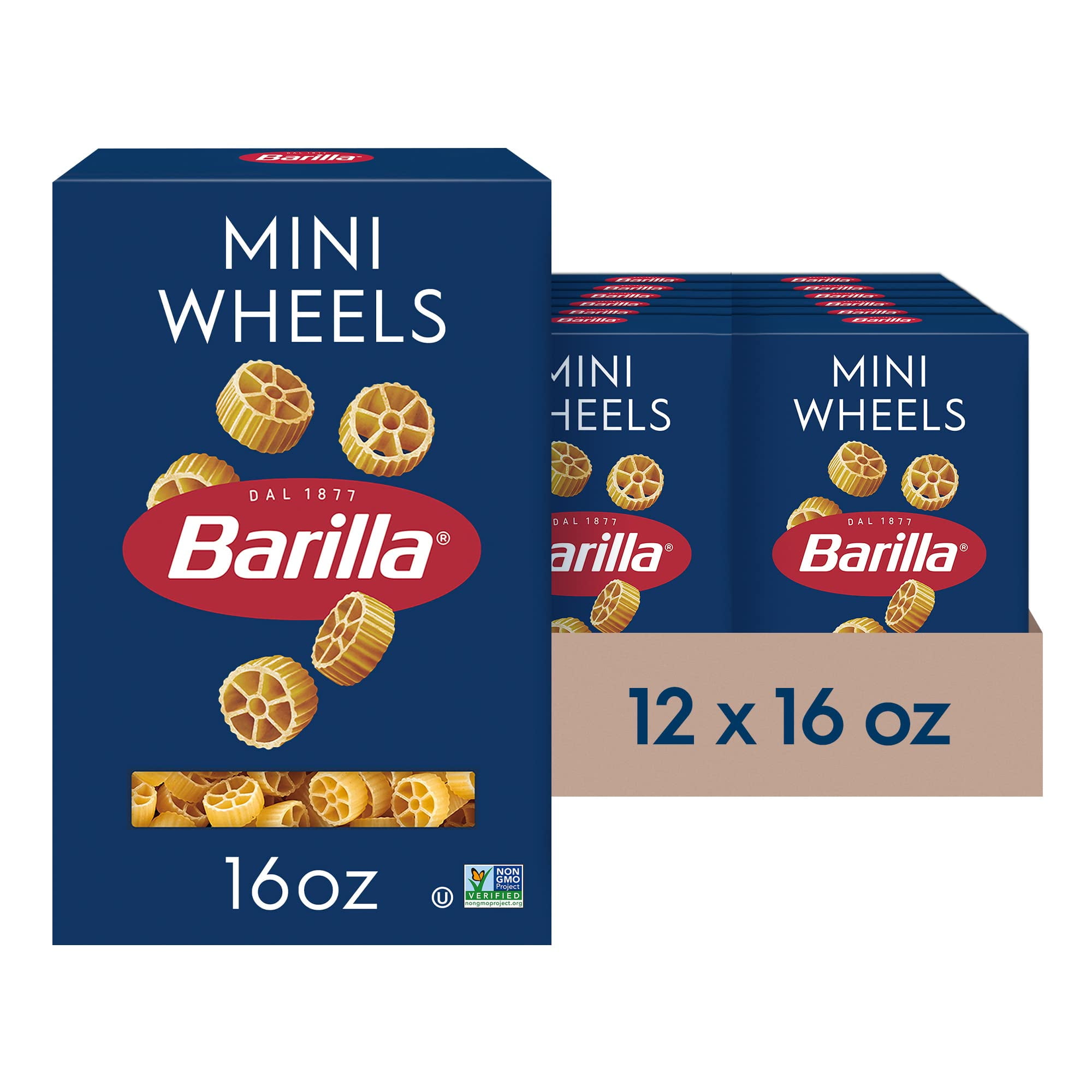 Pack of 2 - Barilla Mini Wheels Pasta, 16 Oz. Box (Pack Of 12) - Non ...