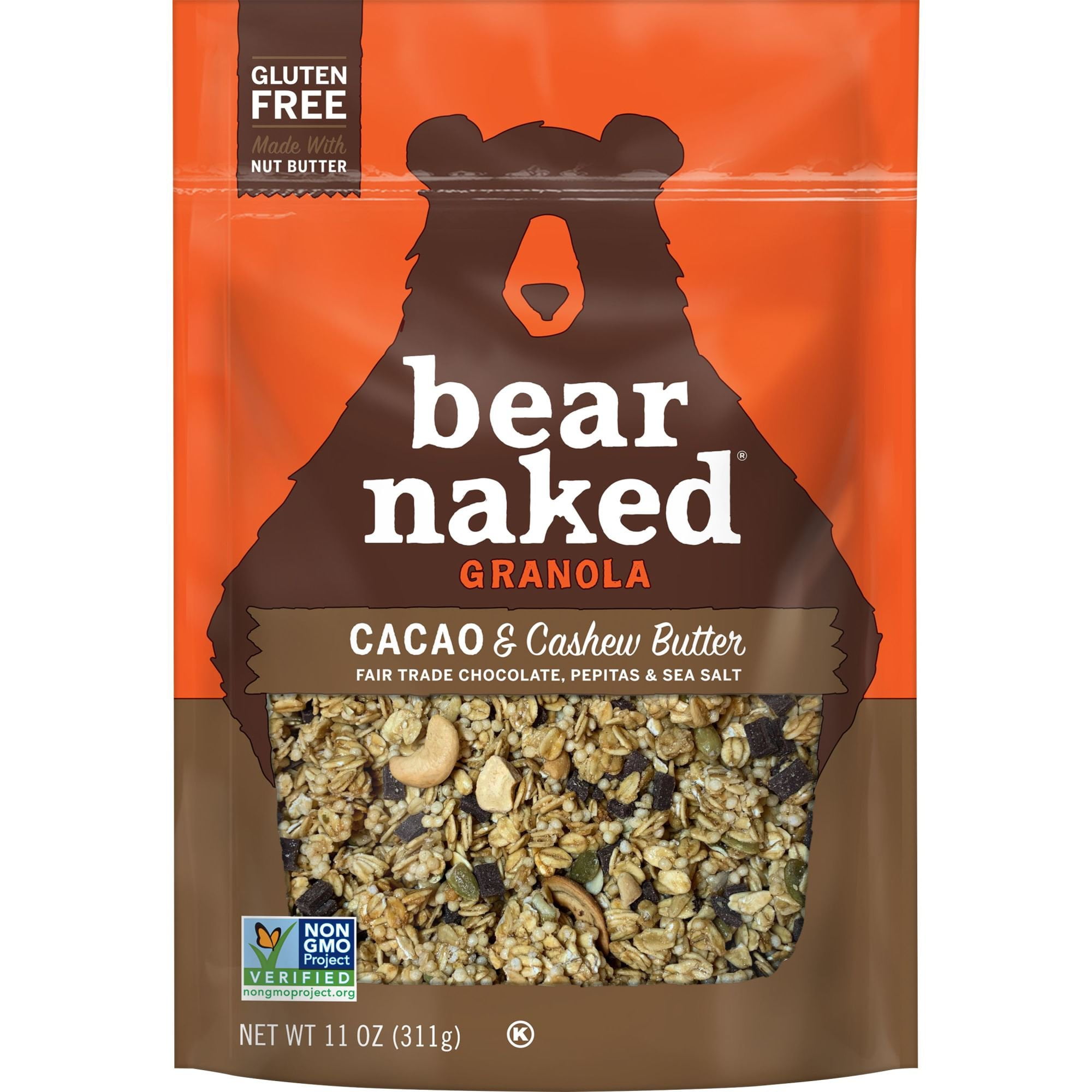 Pack of 2 Bear Naked Granola - Cacao & Cashew Butter, 11 oz (Package ...