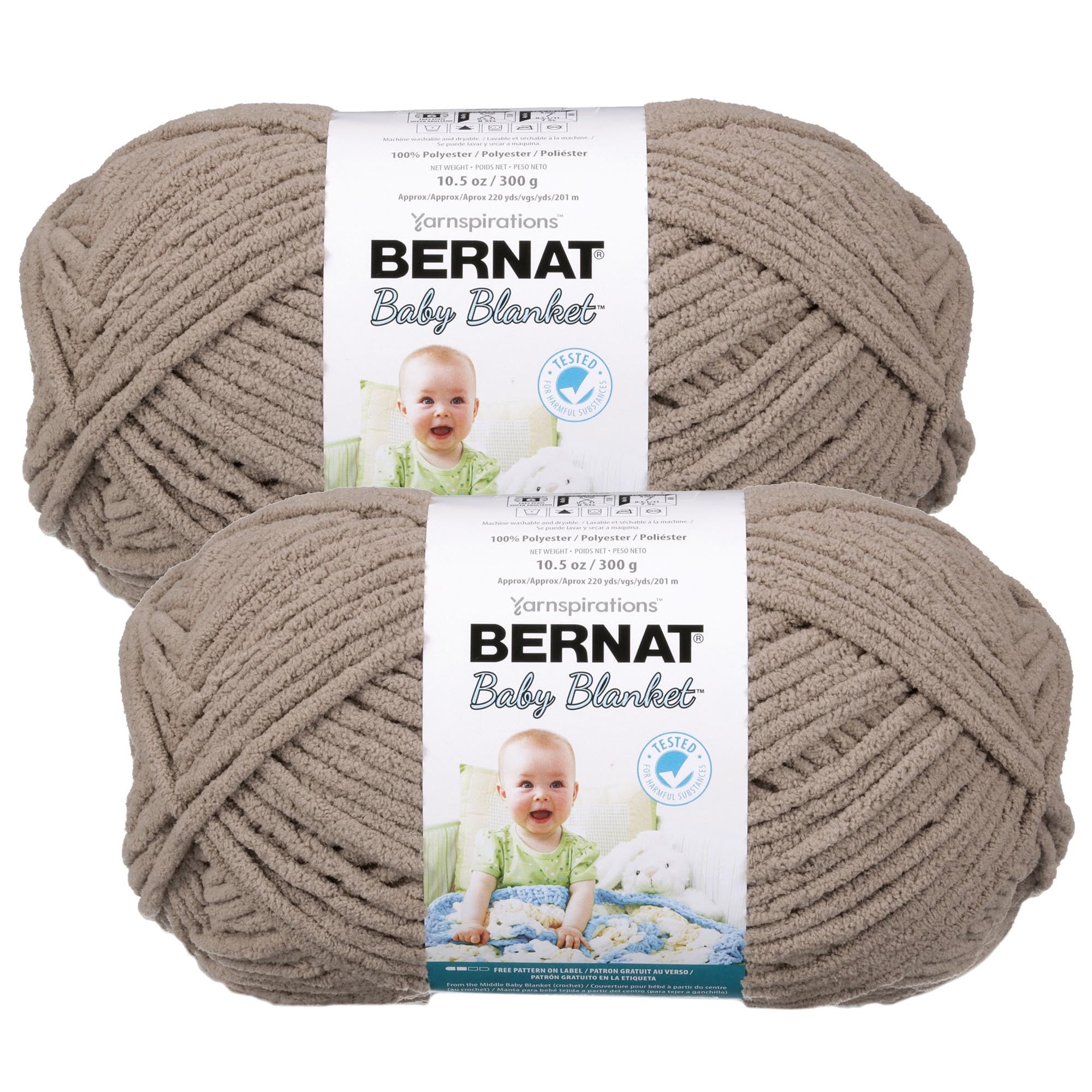 (Pack of 2) Bernat Baby Blanket Big Ball Yarn-Baby Sand - Walmart.com