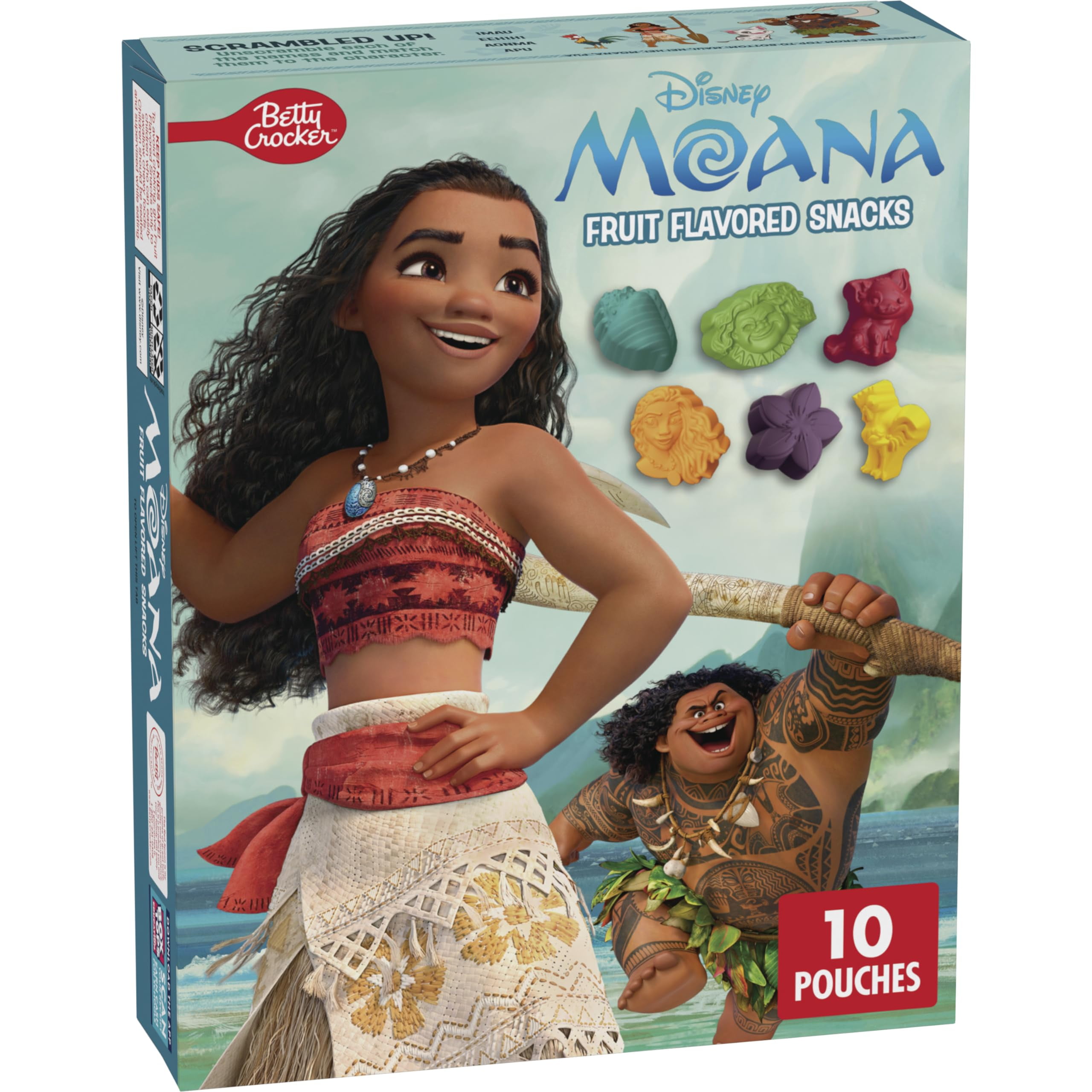 Pack of 2 - Betty Crocker Disney Moana Fruit Flavored Kids Snacks, Fat ...