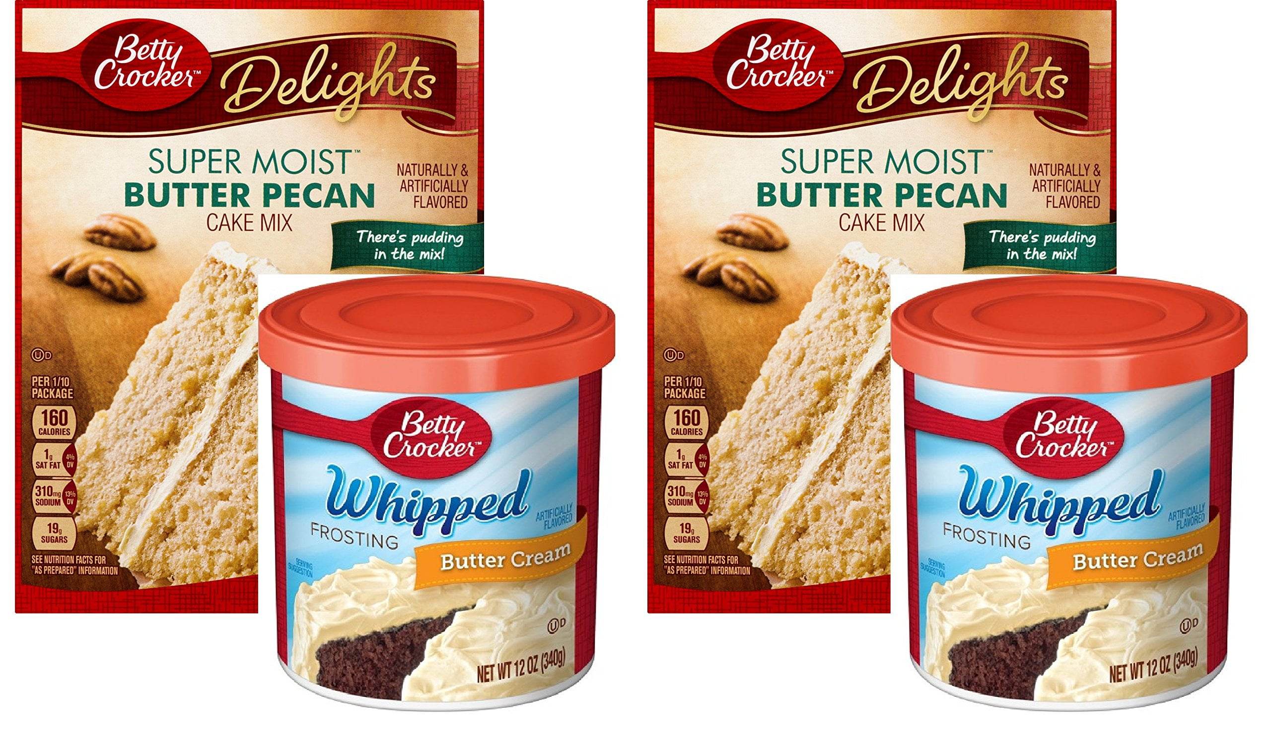 Pack of 2 - Betty Crocker Super Moist Butter Pecan Cake Mix And Betty ...