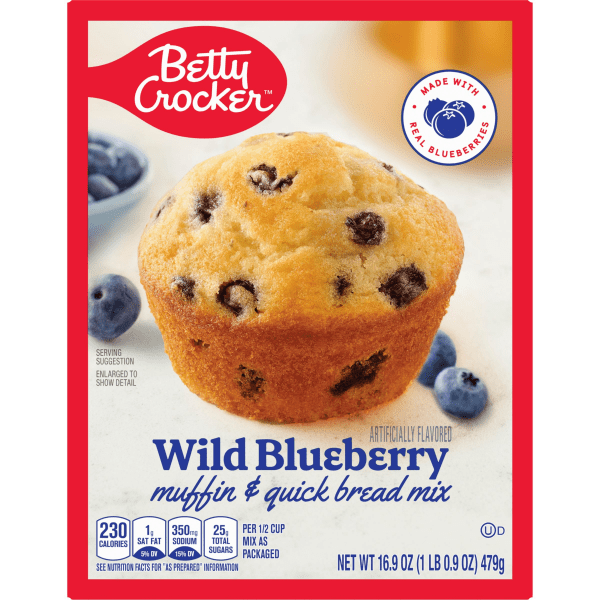 Pack of 2 Betty Crocker Wild Blueberry Muffin & Quick Bread Mix ...