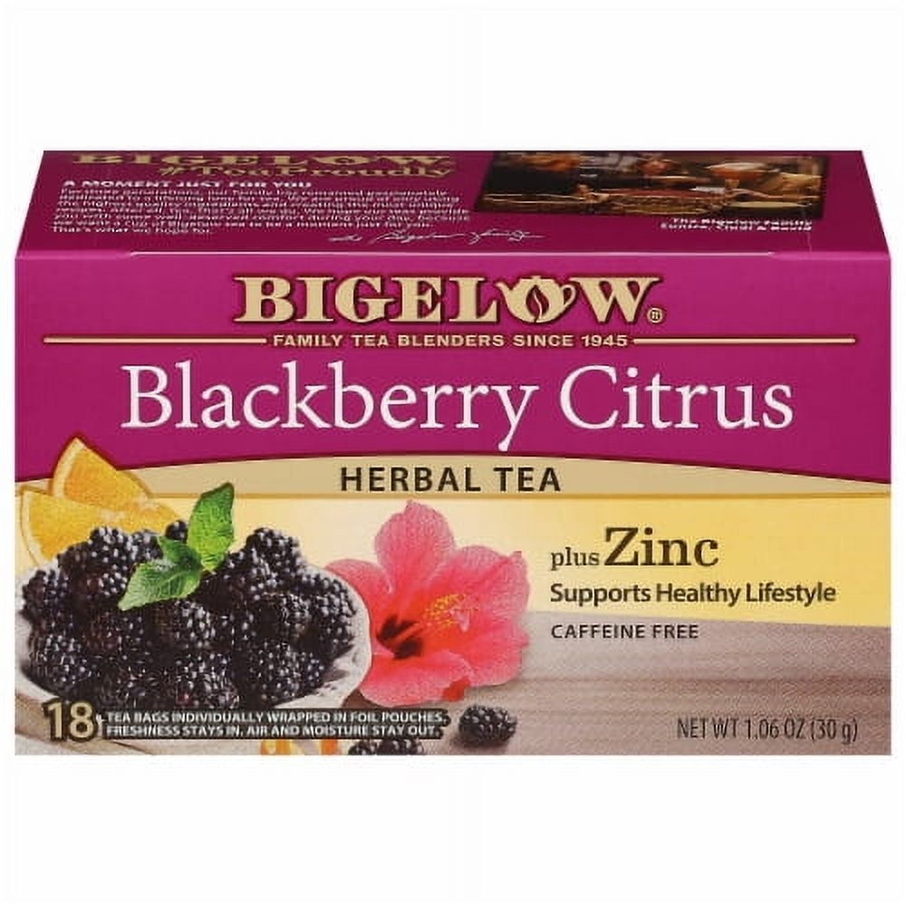Pack of 2 - Bigelow Blackberry Citrus Herbal Tea Caffeine Free Tea Bags ...