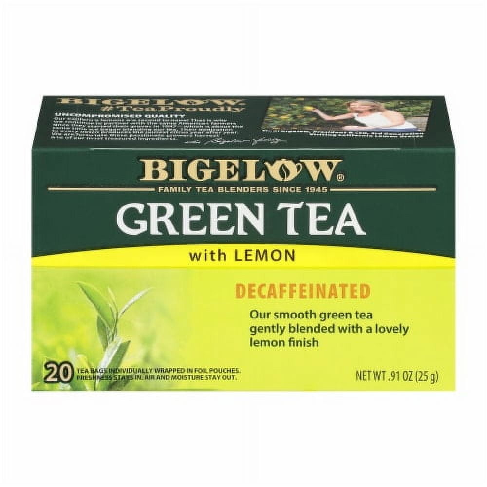 Pack of 2 - Bigelow Decaffeinated Green Tea with Lemon Tea Bags 20 ct ...