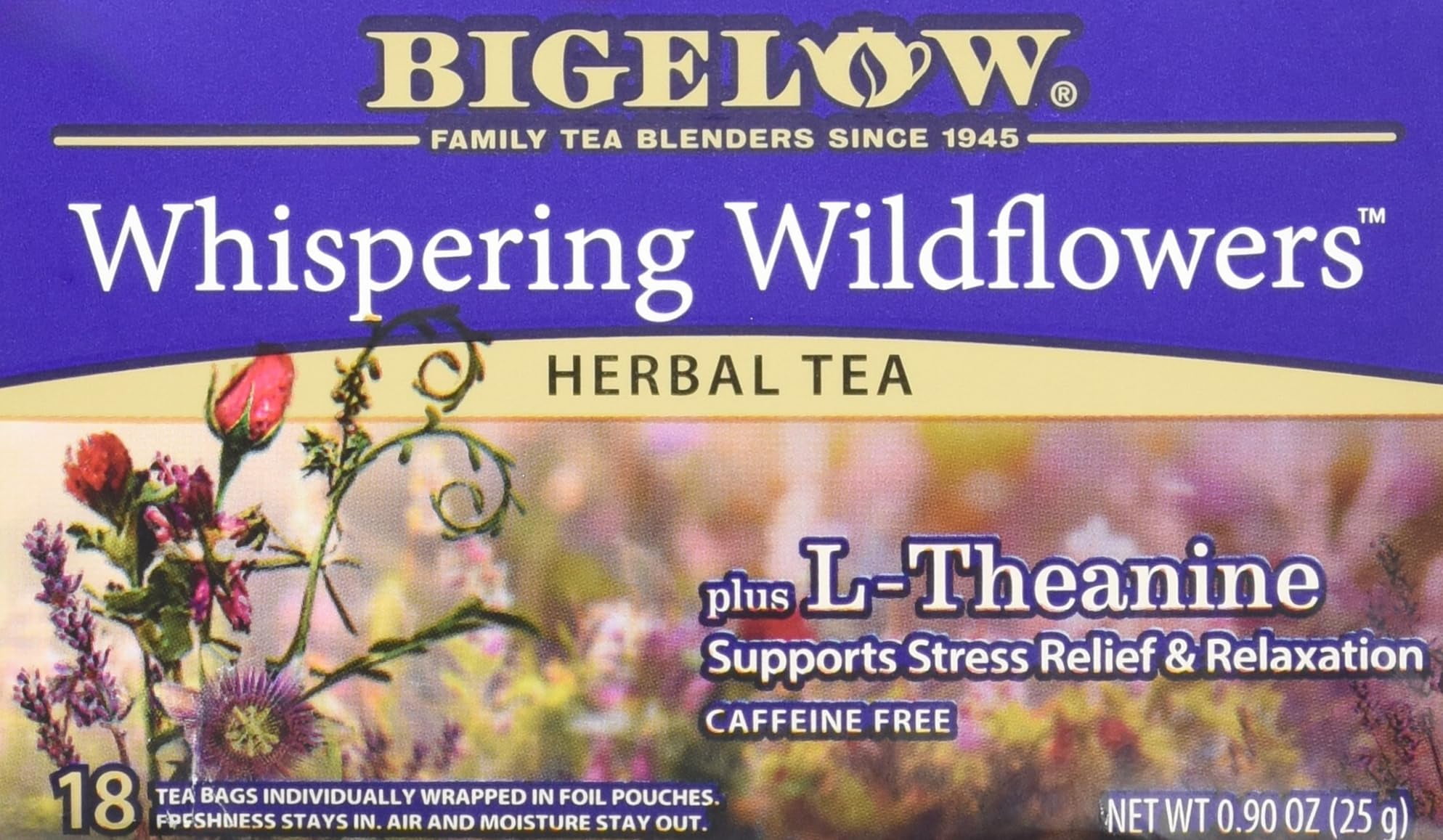 Pack of 2 - Bigelow Herbal Tea Whispering Wildflowers Plus L-Theanine ...