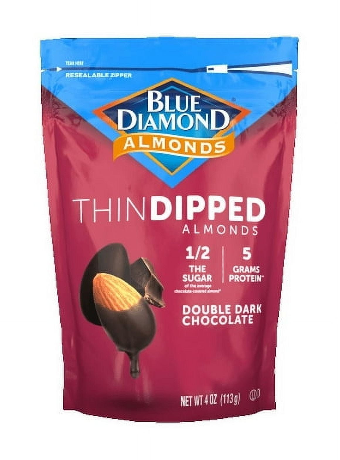 Blue Diamond Almonds, Double Dark Chocolate Thin Dipped Almonds, Pack ...