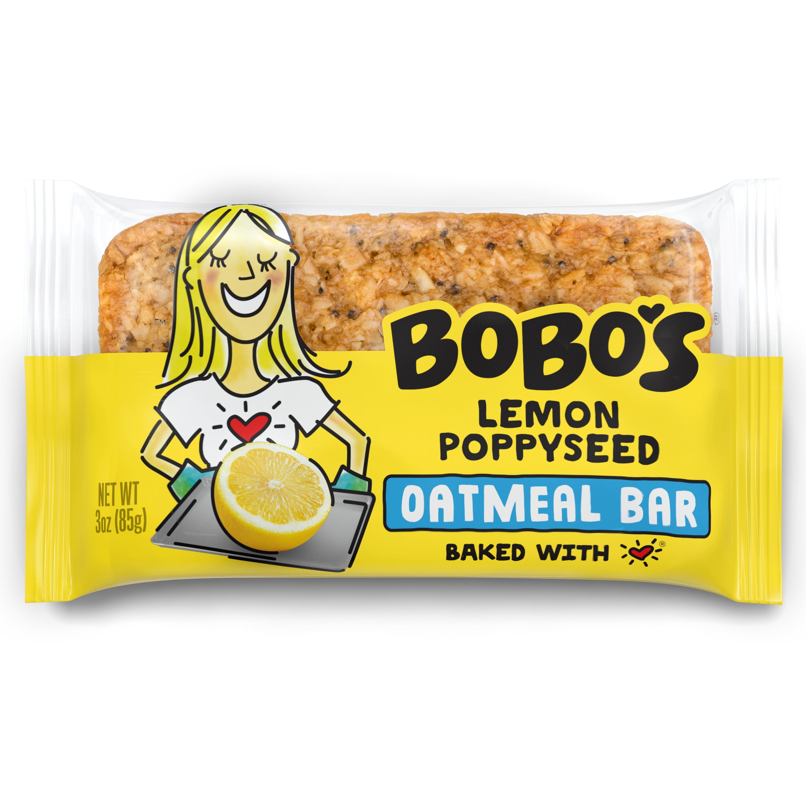 Pack of 2 Bobo's Oatmeal Bar - Lemon Poppyseed, 3 oz (Package May Vary ...