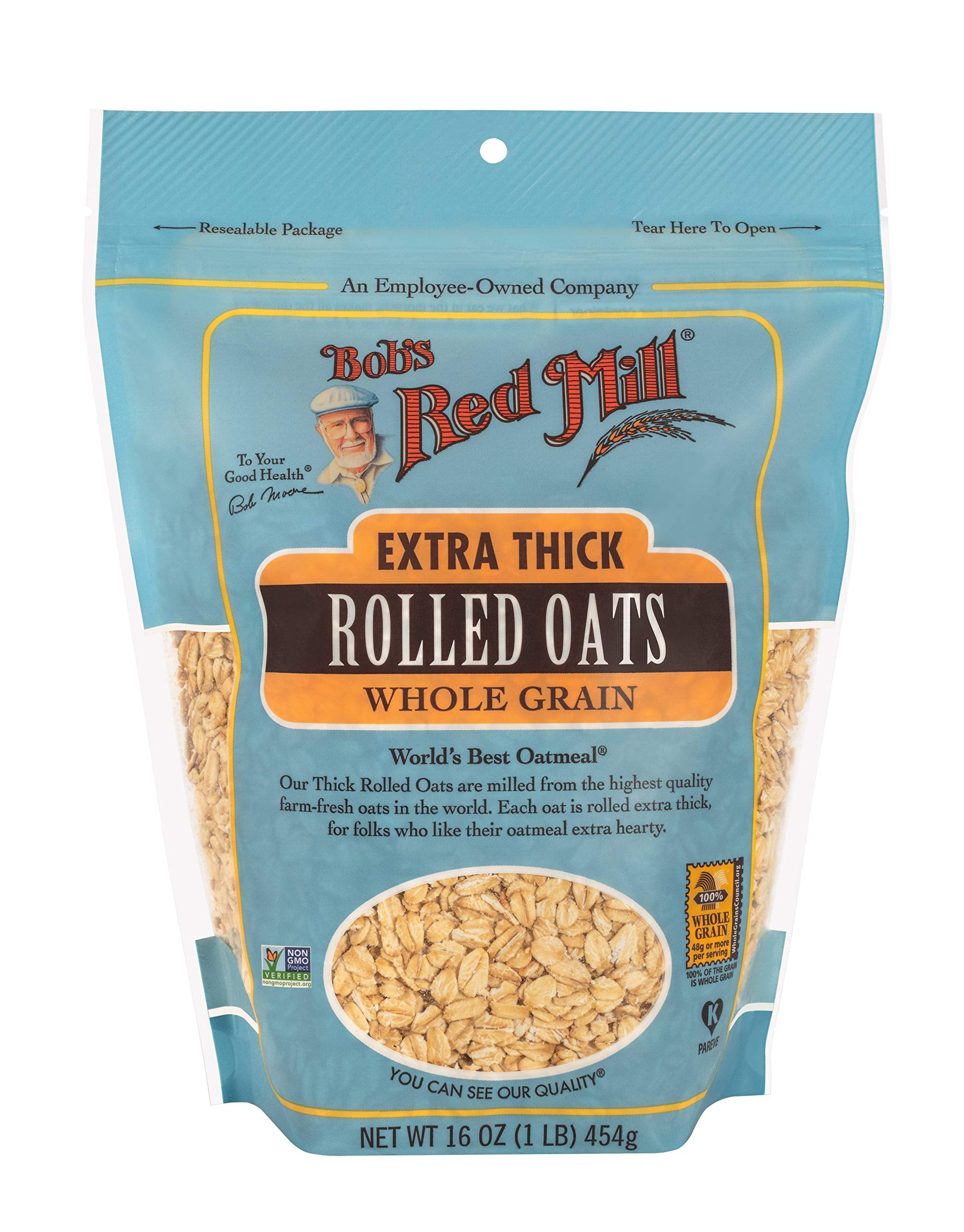 Pack of 2 - Bobs Red Mill Extra Thick Rolled Oats, 16 Oz Packaging May ...