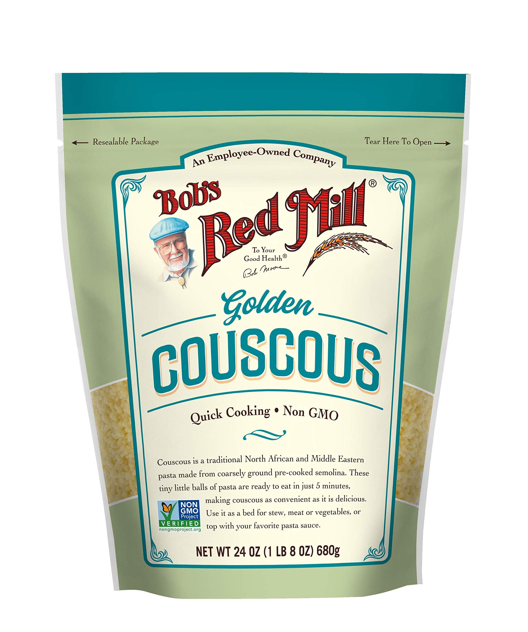 Pack of 2 - Bobs Red Mill Golden Couscous, 24 Oz Packaging May Vary ...