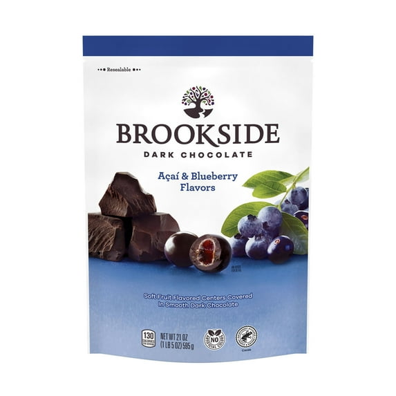 Pack of 2 Brookside Dark Chocolate Acai & Blueberry Snacking Chocolate ...