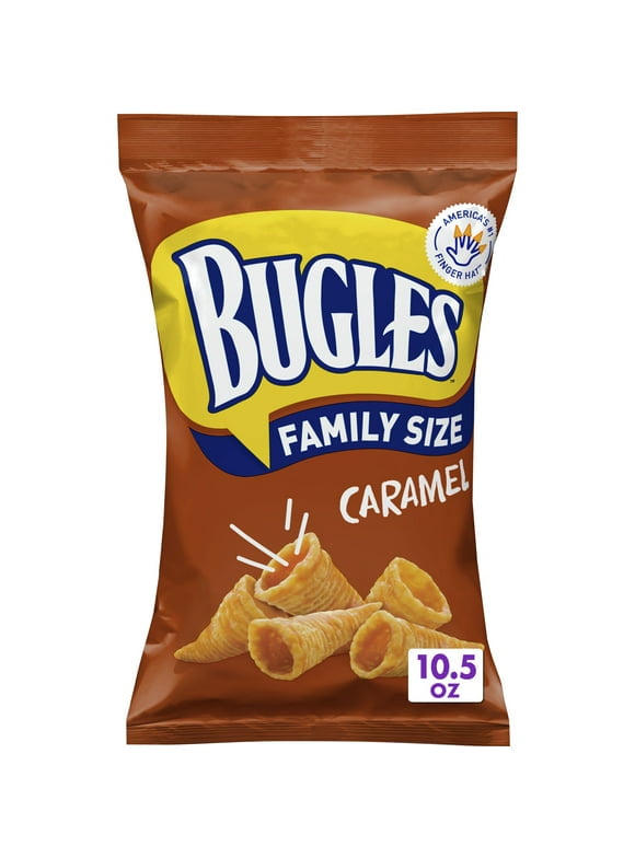 Pack of 2 Bugles Crispy Corn Snacks, Sweet & Salty Caramel, Snack Bag ...