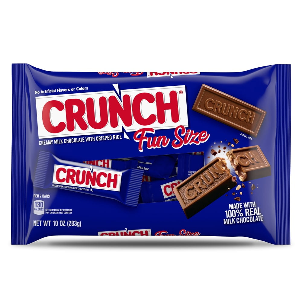 Pack of 2 CRUNCH Fun Size Milk Chocolate with Crisped Rice Candy Bars ...