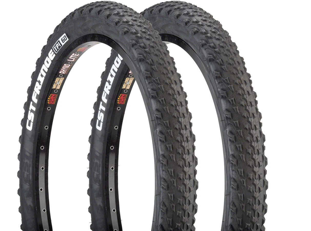 Pack of 2 CST Fringe Tire - 20 x 2.8, Clincher, Wire, Black - Walmart.com